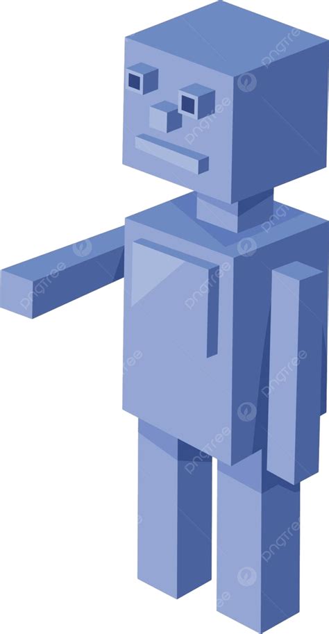 Cubical Robot Cartoon Character Polygonal Computer Android Vector