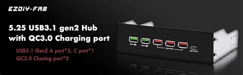 Ezdiy Fab In Gbps Usb Gen Hub And Type C Port Front Panel Usb Hub With Qc Quick