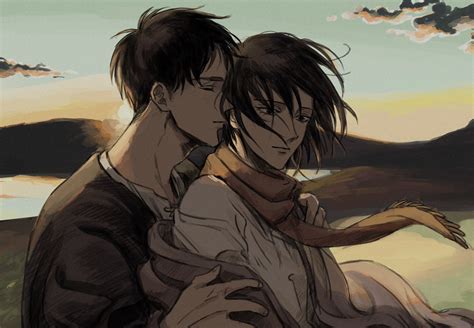 Mikasa Ackerman And Eren Yeager Shingeki No Kyojin Drawn By Wksi Danbooru