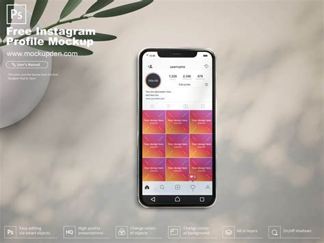 Free Instagram Profile Mockup Psd Template Free Instagram Psd