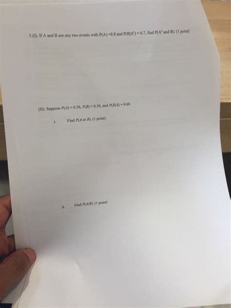 Solved If A And B Are Any Two Events With P A And Chegg