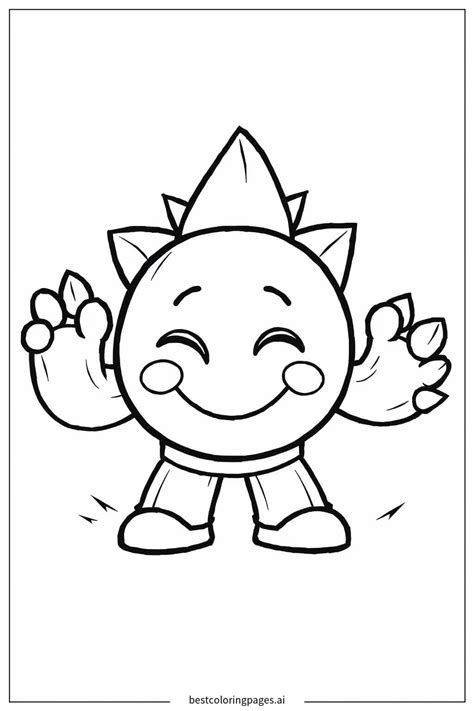Spike Smiling With Cactus Arms Brawl Stars Coloring Page Coloring