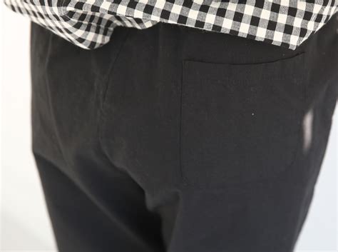 사각 체크 배색 바지 미지니