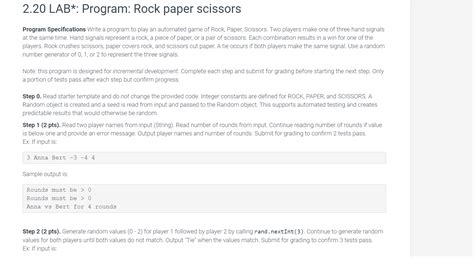 solved 2 20 lab program rock paper scissors program