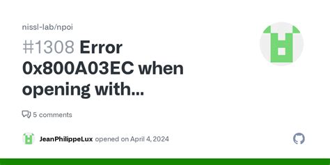 Error 0x800A03EC When Opening With Excel Application After Saving With