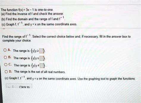 solved the function f x 3x 1 is one to one a find the inverse