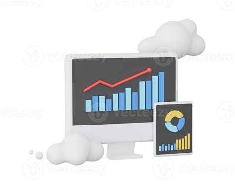 D Web Report Dashboard Monitor Concept Png File D Rendering Png