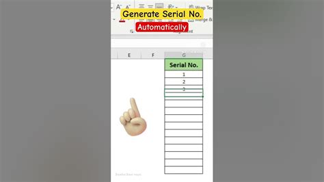 Generate Serial Number Automatically Sequence Function Excel Fun Youtube