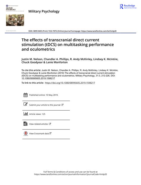 Pdf The Effects Of Transcranial Direct Current Stimulation Tdcs On Multitasking Performance