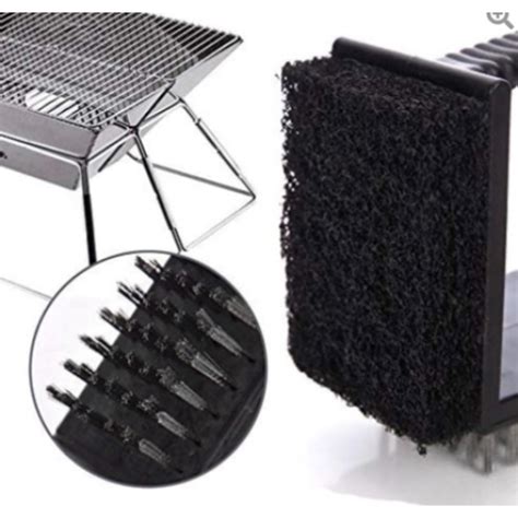 3 в 1 Телена четка за скара с гъба и шпатула грил четка за почистване Модерен онлайн магазин
