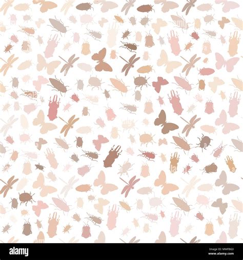 Seamless Repeatable Pattern With Bugs Butterflies And Dragonflies Stock Vector Image And Art Alamy