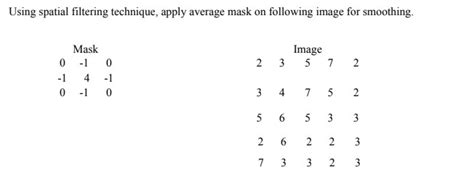 Solved Using Spatial Filtering Technique Apply Average Mask
