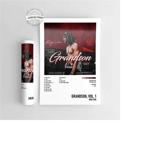 Grandson Vol 1 King Von Music Album Poster High Quality Inspire Uplift