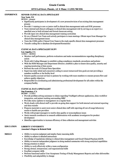 Clinical Data Specialist Resume Samples Velvet Jobs