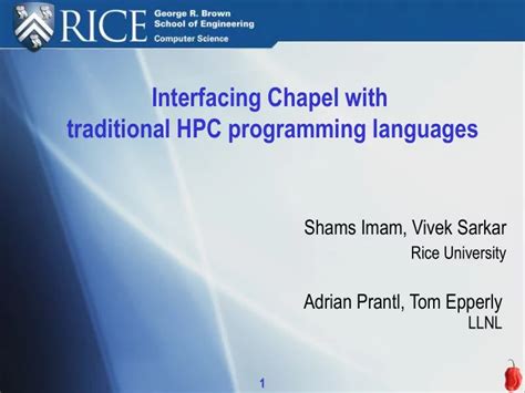 Ppt Interfacing Chapel With Traditional Hpc Programming Languages Shams Powerpoint