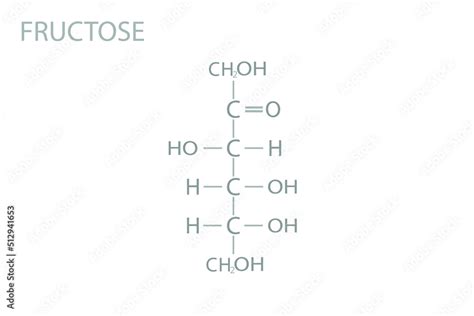 Fructose Molecular Skeletal Chemical Formula Stock Vector Adobe Stock