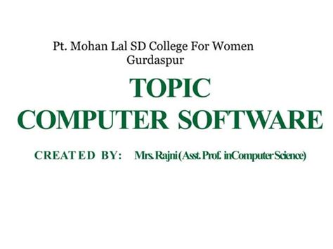 Computer Softwarepptx Operating Systems Computer Software And Applications