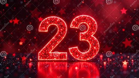 Red Three Dimensional Numbers 23 On A Black Background Surrounded By