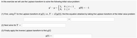 Solved In This Exercise We Will Use The Laplace Transform To Chegg