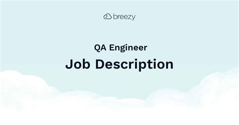 QA Engineer Job Description Breezy HR
