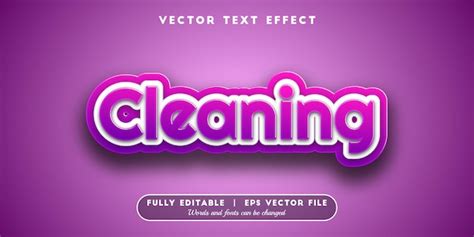 Premium Vector Cleaning Text Effect With Editable Font Style