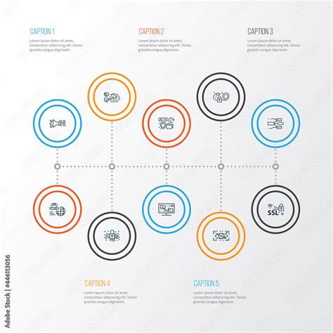 Connection Icons Line Style Set With Cloud Computing Data Filtering Eyetap Augmentation And