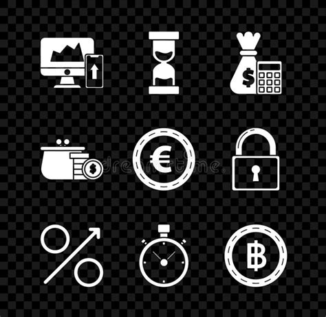 Set Financial Chart Or Graph On The Computer Monitor And Mobile Phone Calculator Money Bag