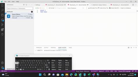 A11yazure Data Studioquery Historystartpause Query History Capture