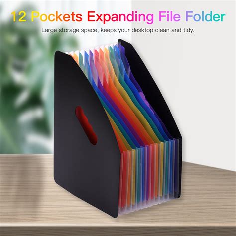 12 Pockets Expanding File Folder Accordian File Or Vicedeal
