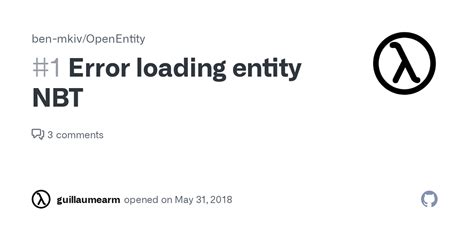 Error Loading Entity Nbt · Issue 1 · Ben Mkivopenentity · Github