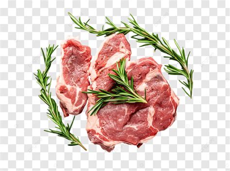 흰색 배경에 분리된 로즈마리를 곁들인 신선한 생 양고기 갈비 원시 양고기 갈비 신선한 로즈마리 익히지 않은 양고기 Png