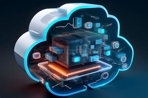 Cloud Data Storage Database Concept Ai Generated Stock Illustration