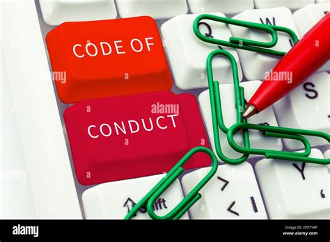 Handwriting Text Code Of Conduct Business Approach Ethics Rules Moral
