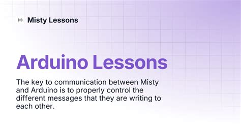Arduino Lessons Misty Lessons