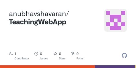 GitHub Anubhavshavaran TeachingWebApp