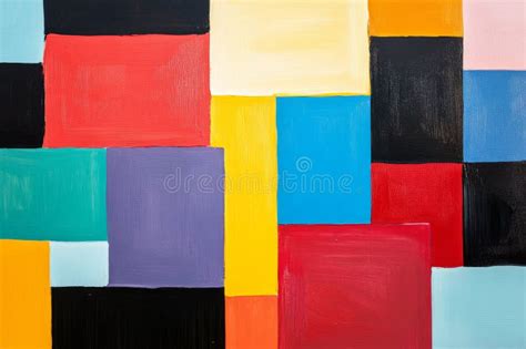 Bold Primary Color Blocks Arranged In A Geometric Abstract Style Reminiscent Of Modern Art