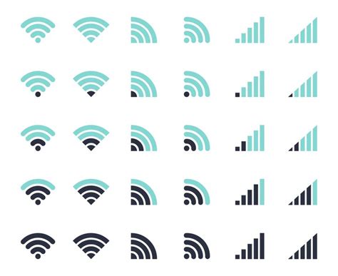 Premium Vector Wifi Indicators Smartphone Wifi Signal Icons Mobile Phone 5g And Lte Wifi