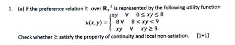 solved a ﻿if the preference relation ≿ ﻿over r 2 ﻿is