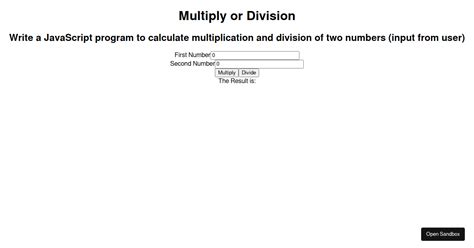 Multiply Or Division Codesandbox