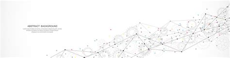 배너 디자인 또는 머리글을 위해 점과 선을 연결하는 추상적 인 배경과 기하학적 패턴 0명에 대한 스톡 벡터 아트 및 기타 이미지