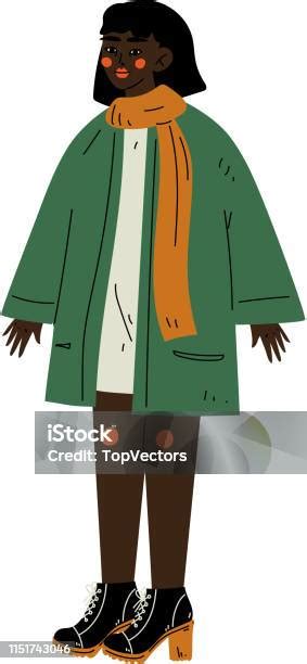 아프리카계 미국인 여자 캐주얼 옷을 입고 그녀의 시체를 사랑 하는 여성 캐릭터 자기 수용 아름다움 다양성 신체 긍정적인 벡터 일러스트 레이 션 갈색 머리에 대한 스톡 벡터