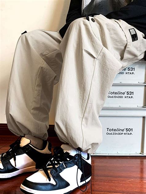 Manfinity Emrg Loose Fit Mens Cargo Pants With Adjustable Drawstring