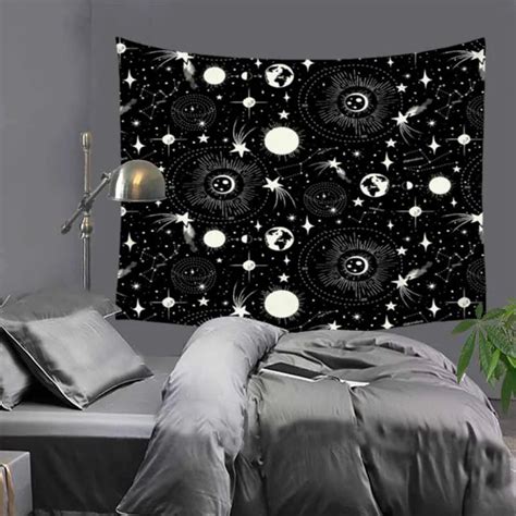 Настенный декор гобелен с черной печатью гобелены для спальни на стену 2 размера коврик для йоги