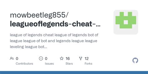Github Mowbeetleg855leagueoflegends Cheat Bot League Of Legends Cheat League Of Legends Bot