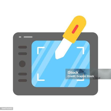 디지털 그래픽 태블릿 벡터 디자인 플랫 스타일 드로잉 태블릿 아이콘 그래픽 타블렛에 대한 스톡 벡터 아트 및 기타 이미지