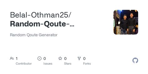 Github Belal Othman25random Qoute Generator Random Qoute Generator