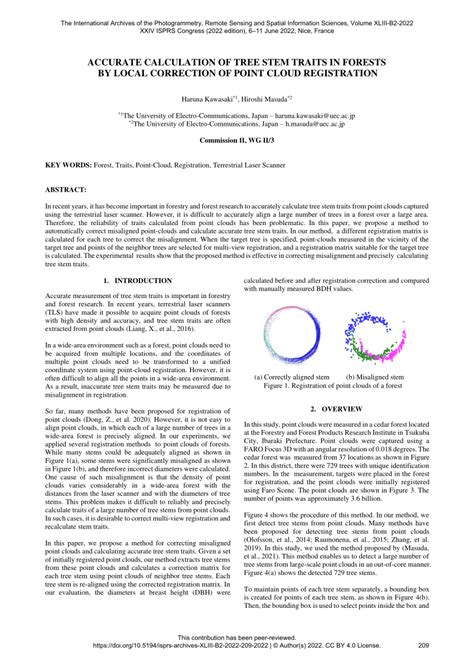 Pdf Accurate Calculation Of Tree Stem Traits In Forests By Local Correction Of Point Cloud