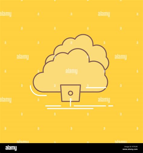 Cloud Connection Energy Network Power Flat Line Filled Icon Beautiful Logo Button Over