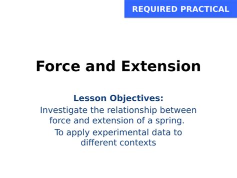 2018 Aqa Gcse Physics Unit 1 P1 Force And Extension Required Practical Teaching Resources
