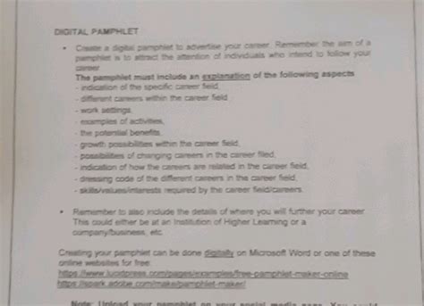 DIGITAL PAMPHLET Curser The Pamphlet Must StudyX